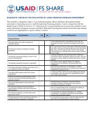 Diagnostic Checklist - usaid