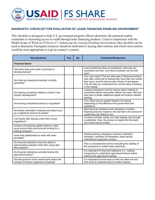 Diagnostic Checklist
