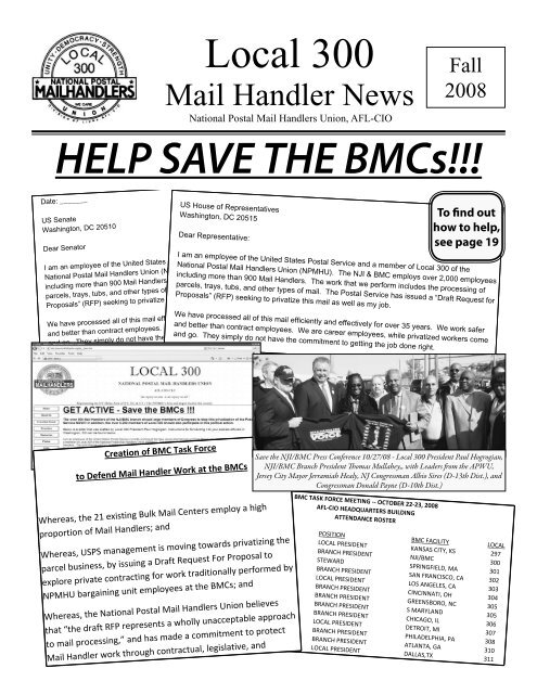 Local 300 Newsletter - Local 300 National Postal Mail Handlers Union