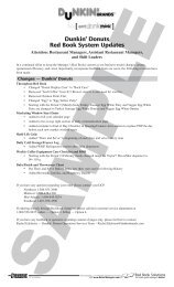 Dunkin' Donuts Red Book System Updates - Red Book Solutions