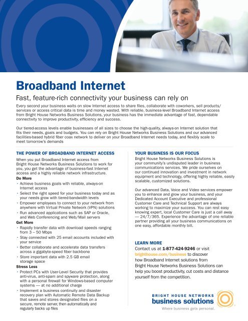 Broadband Internet Data Sheet - Bright House Networks Business ...
