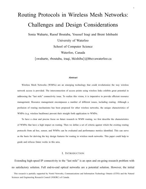 Sonia Waharte, Raouf Boutaba, Youssef Iraqi and Brent