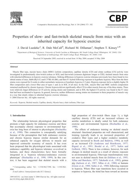 Properties of slow- and fast-twitch skeletal muscle from mice with an ...