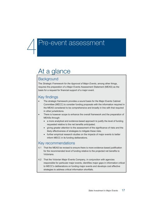 4 Pre-event assessment