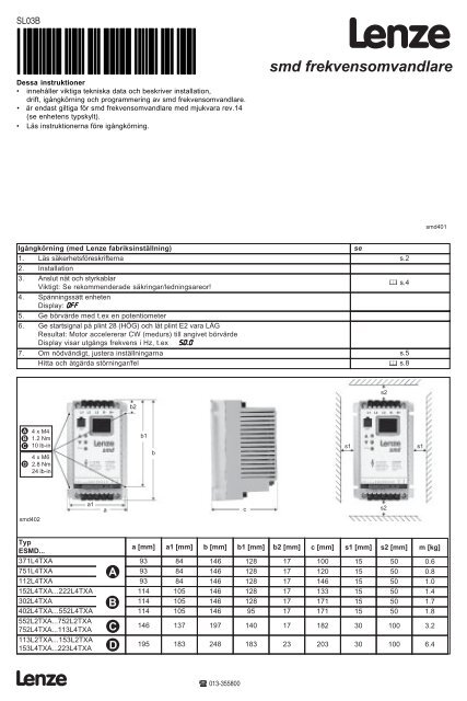 Lenze 8200 smd - Manual 3-fas
