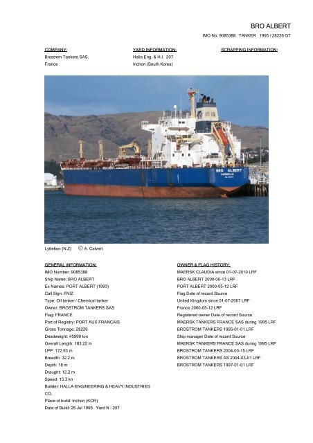 BRO ALBERT - Cargo Vessels International