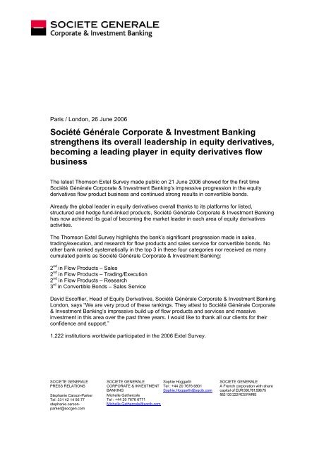 Societe Generale Corporate And Investment Banking