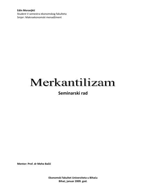 Seminarski rad - Seminarski Maturski Diplomski Radovi