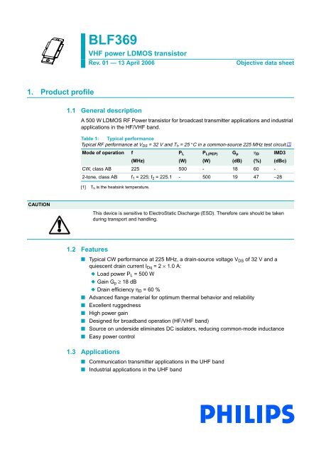 BLF369 VHF power LDMOS transistor - Rfoe.net