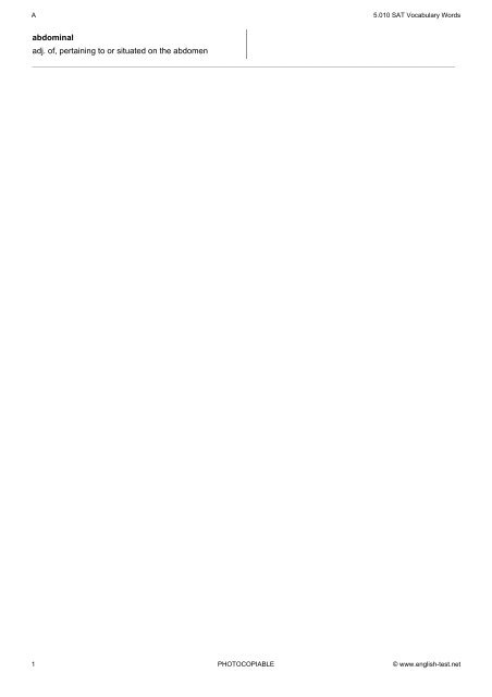 5.010 SAT Vocabulary Words - English-Test.net