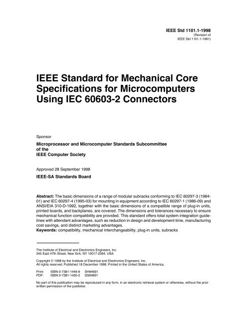 IEEE Std 1101.1-1998 Revision of IEEE Std 1101.1-1991 IEEE