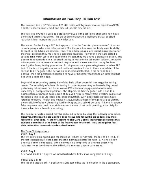 Information on Two-Step TB Skin Test