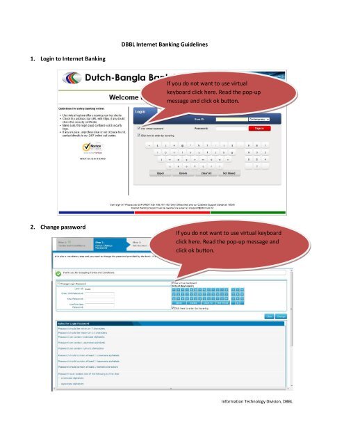 DBBL Internet Banking Guidelines 1. Login to Internet Banking 2 ...