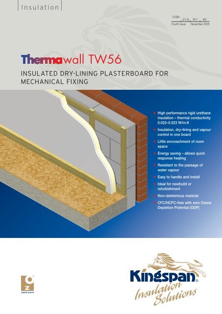Thermwall TW56 insulated dry-lining plasterboard for ... - CMS