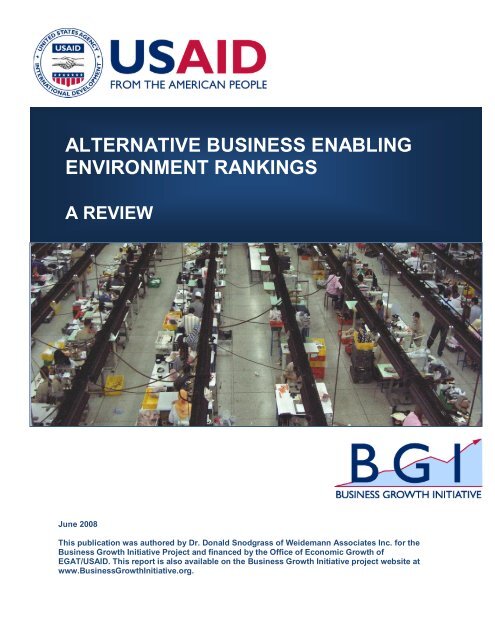 Alternative Business Enabling Environment ... - Economic Growth