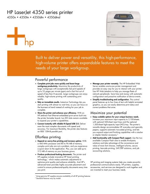 HP LaserJet 4350 series printer - NTS Computers Technology