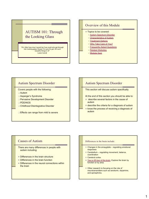 AUTISM 101: Welcome to their World - Online Learning Centre