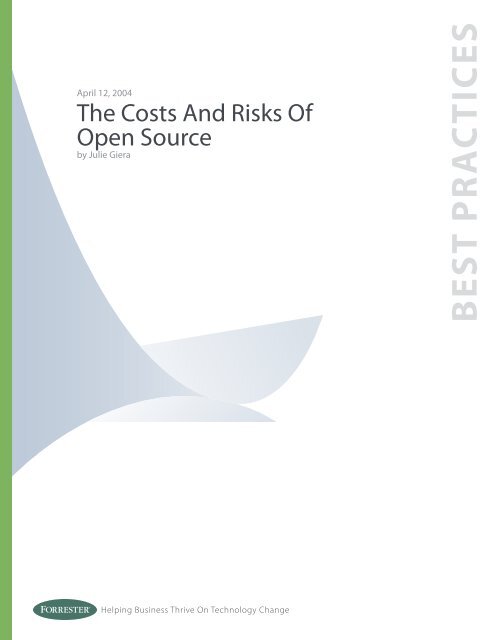 The Costs And Risks Of Open Source