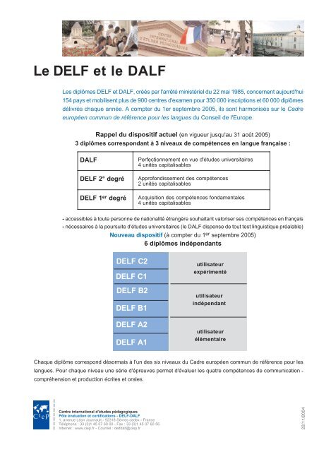 Le DELF et le DALF - CIEP
