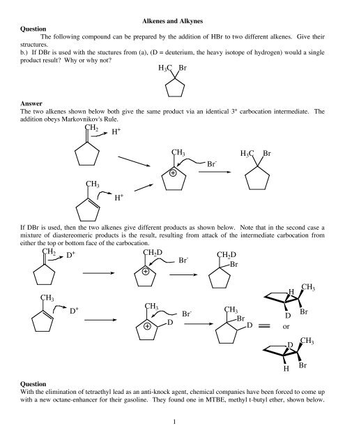 H3C Br CH2 CH3 CH3 H3C Br Br HH CH2 CH3 CH2D CH3 D ...