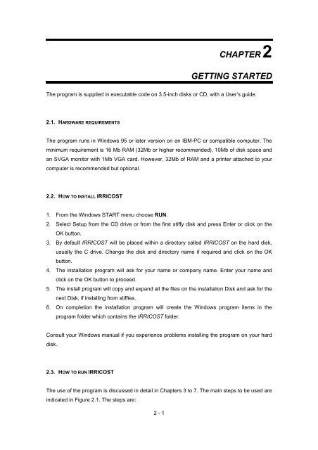 CHAPTER 2 GETTING STARTED