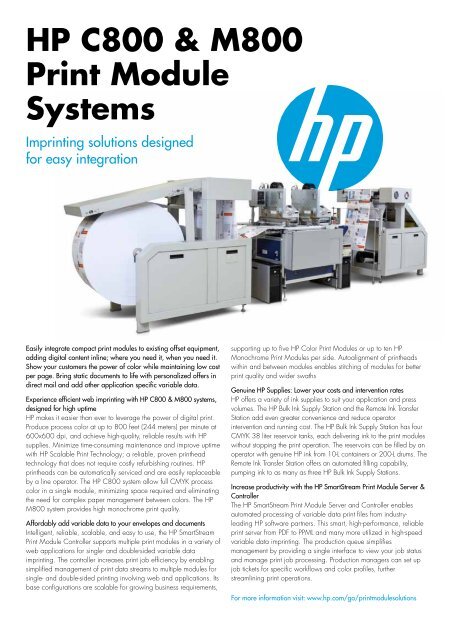 HP C800 & M800 Print Module Systems