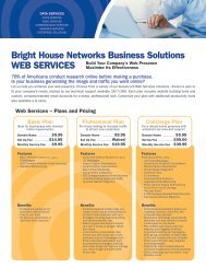 Reading Your Bill - Bright House Networks Business Solutions