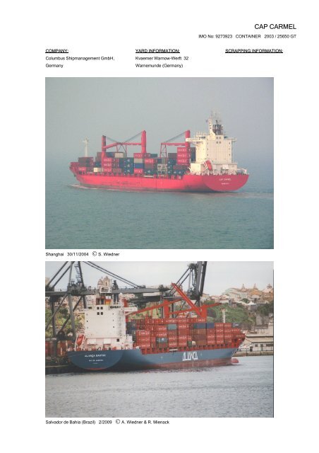 CAP CARMEL - Cargo Vessels International