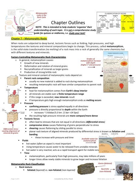 Metamorphic Textures Geology Rocks And Minerals