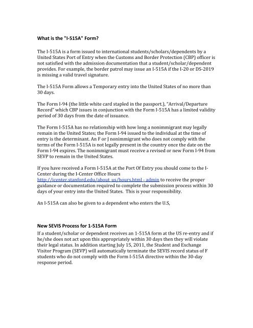 "I?515A" Form? - Bechtel International Center