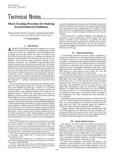 Technical Notes - AIAA - American Institute of Aeronautics and ...