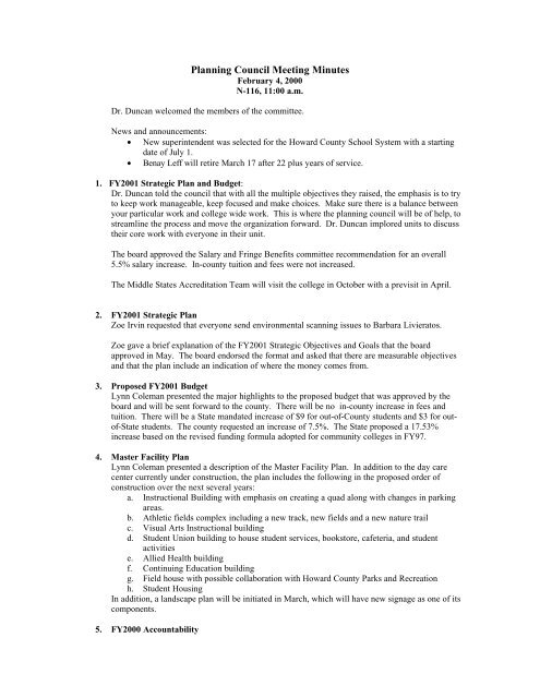 Council Meeting Minutes