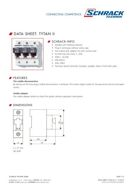 W DATA SHEET: TYTAN II - Schrack
