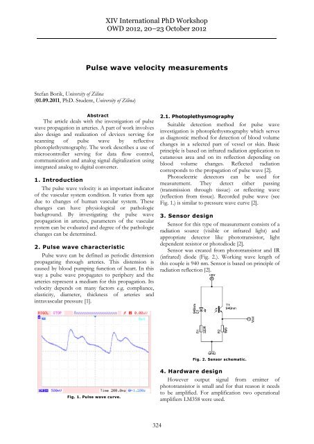 Pulse wave velocity measurement