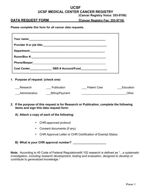 Data Request Form