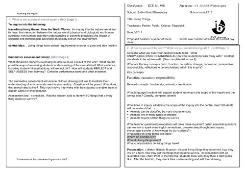 Sharing the Planet- Living Things