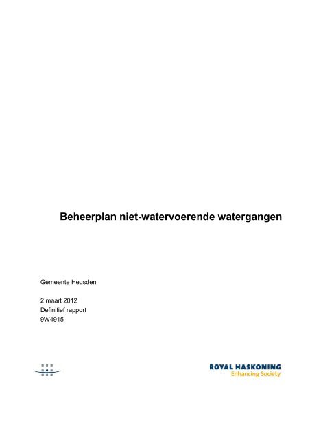 Baggerplan bijlage beheerplan watergangen
