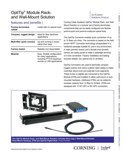 OptiTip® Module Rack- and Wall-Mount Solution