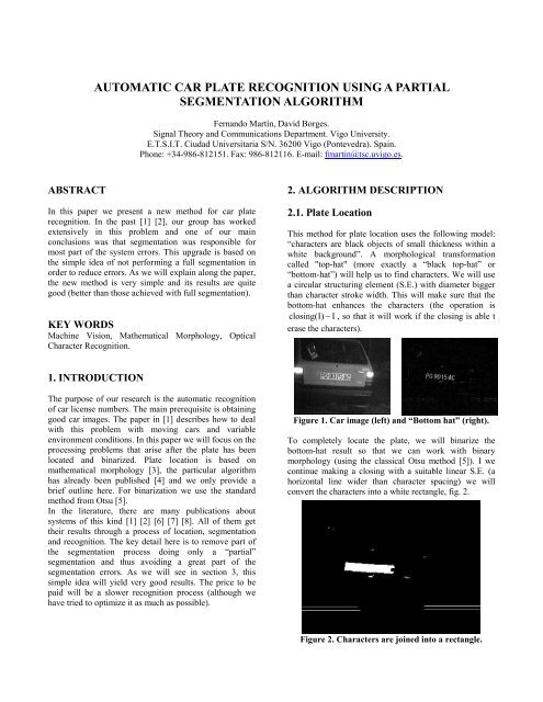 Automatic Car Plate Recognition Using A Partial Segmentation Algorithm 6852