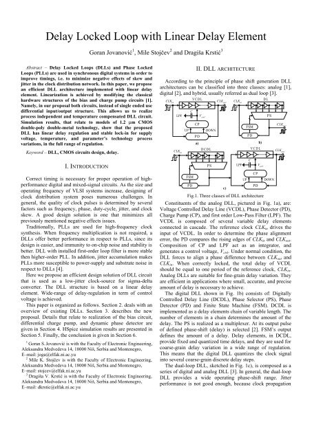 Delay Locked Loop with Linear Delay Element