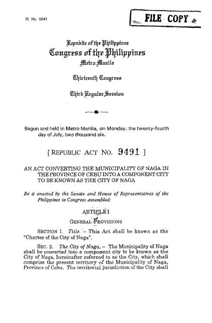 ra 9491 H. No 6041 Begun and held - Senate