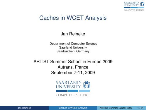 Caches in WCET Analysis