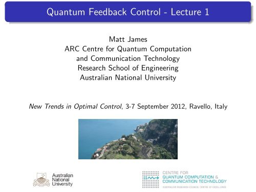 Quantum Feedback Control - Lecture 1