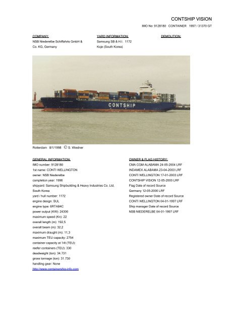CONTSHIP VISION - Cargo Vessels International
