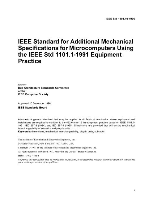 IEEE Standard for Additional Mechanical Specifications for ...
