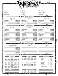 Werewolf: The Apocalypse Kitsune - RPG Sheets