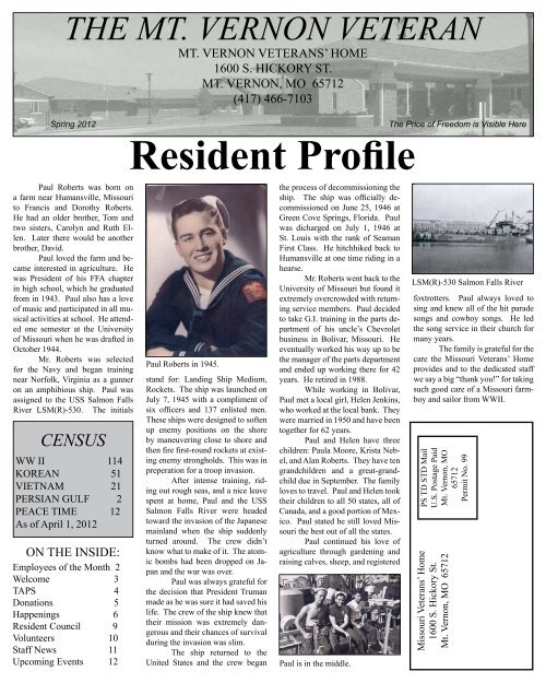 Resident Profile - Missouri Veterans Commission