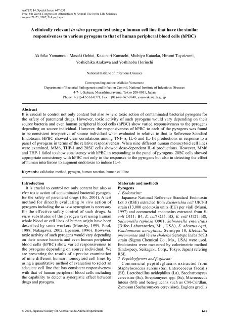A clinically relevant in vitro pyrogen test using a human cell ... - Altweb