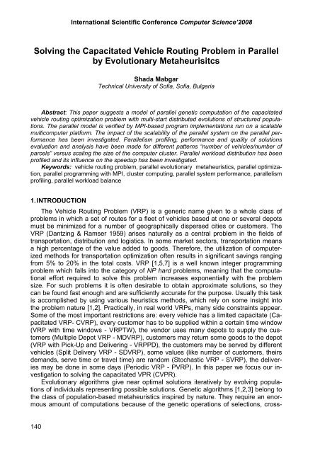 Solving The Capacitated Vehicle Routing Problem In Parallel By