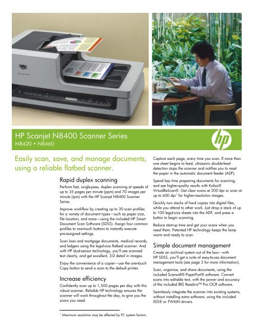 HP Scanjet N8400 Scanner Series - Toshiba